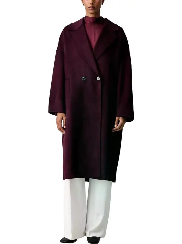 VICOLO Double-breasted Notched-lapels Coat - Red
