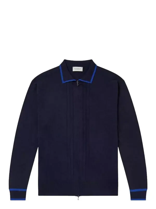 John Smedley Zip-up Knitted Cardigan - Blue