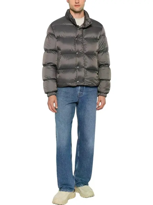 Moncler Pesio Quilted High-collar Puffer Jacket - Grey