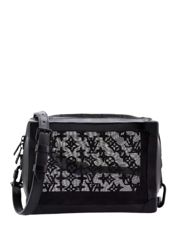 LOUIS VUITTON Soft Trunk Bag Monogram See Through Mesh Crossbody Bag - Black