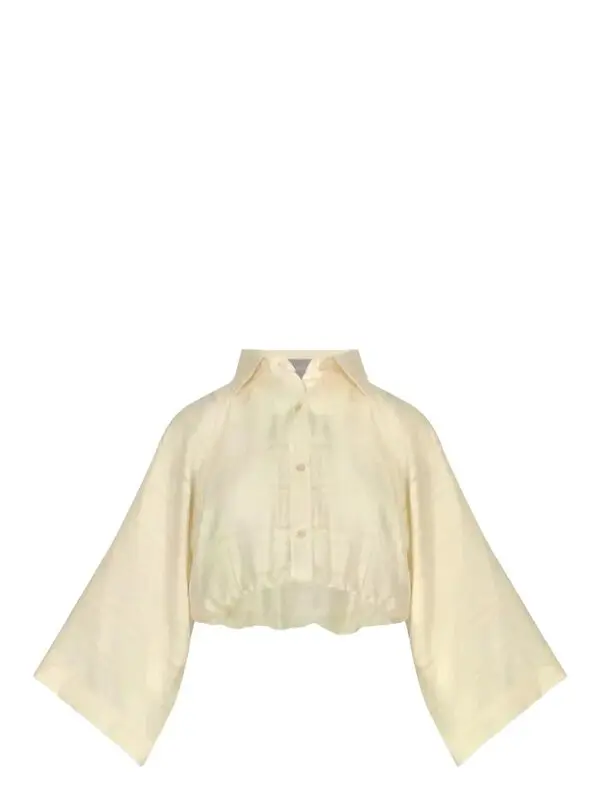 PINK FILOSOFY Stiniva Cropped Oversized Shirt - Neutrals