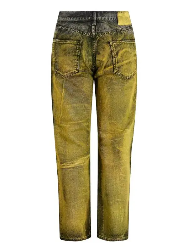 Moschino Washed-effect Straight-leg Jeans - Yellow
