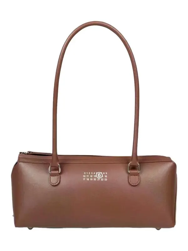 MAISON MARGIELA Small Bauletto Logo-print Leather Shoulder Bag - Brown