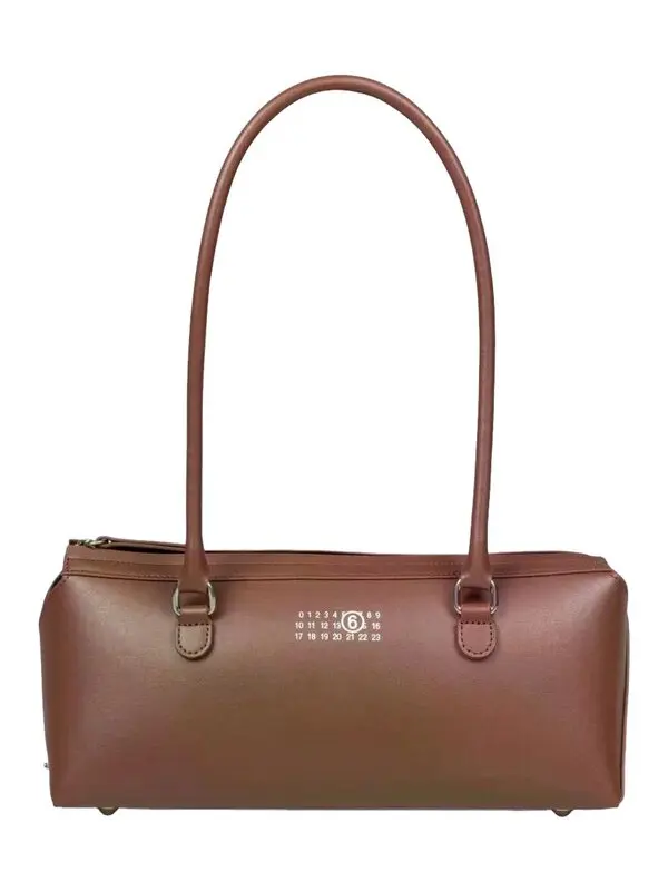 MAISON MARGIELA Small Bauletto Logo-print Leather Shoulder Bag - Brown