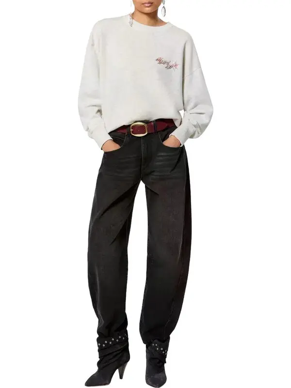 MARANT ETOILE Mobyli Bead-embroidered Logo Sweatshirt - Neutrals