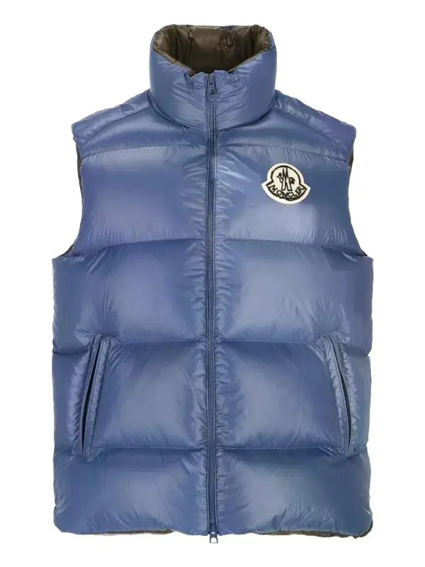 Moncler Belice Logo-patch Quilted Gilet - Blue