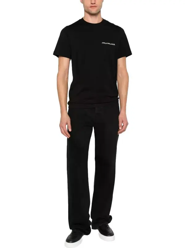 Moncler Logo-print Patch-pocket T-shirt - Black