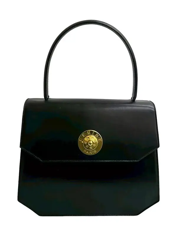 Celine 2009 Leather Top Handle Bag Handbag - Black