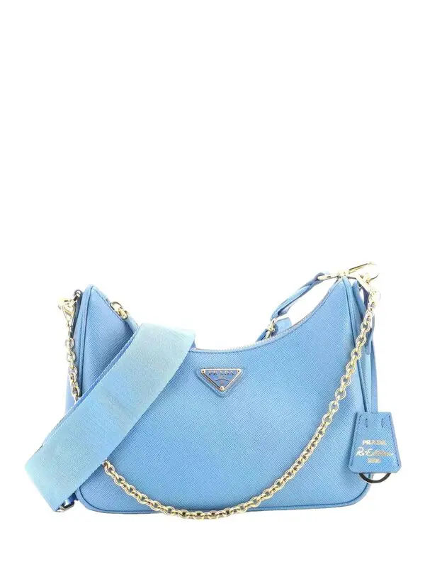 Prada Re-edition 2005 Shoulder Bag Saffiano Leather Small Crossbody Bag - Blue
