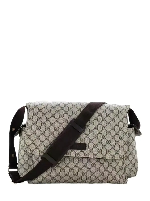 Gucci Diaper Bag Gg Coated Canvas Crossbody Bag - Brown
