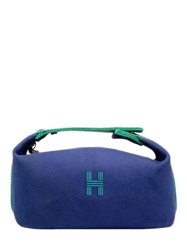 Hermès 2010-2026 Small Toile Bride A Brac Case Vanity Bag - Blue