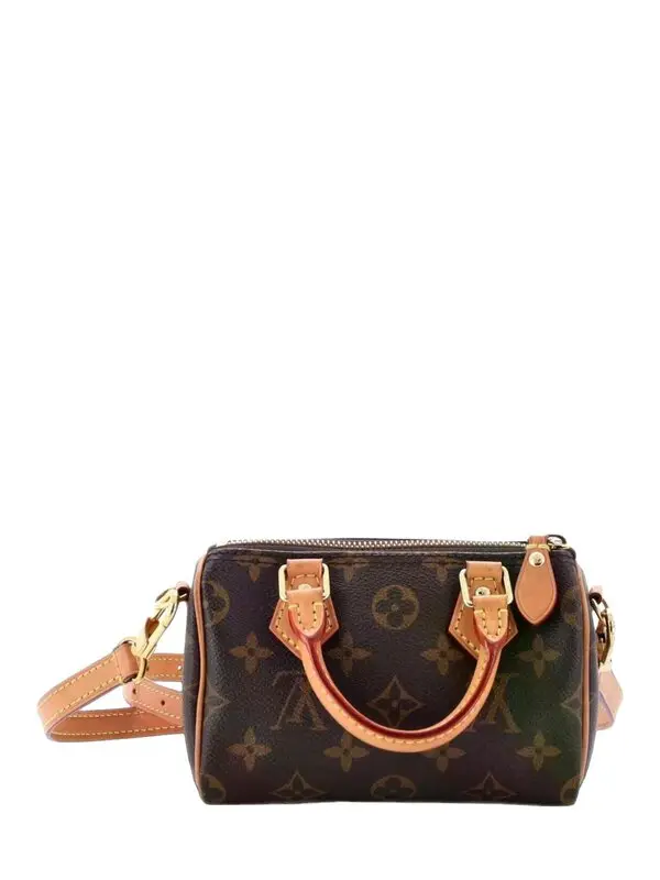 LOUIS VUITTON Speedy Bandouliere Nm Bag Monogram Canvas Nano Crossbody Bag - Brown
