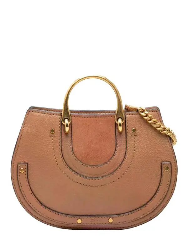 Chloé 2018 Mini Calfskin And Suede Pixie Signature Satchel - Brown