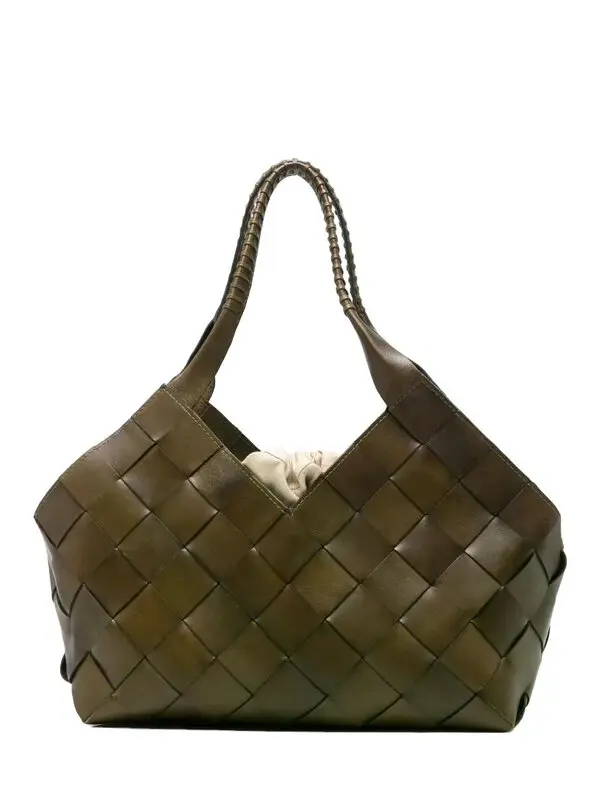 Dragon Diffusion Castello Woven Leather Shoulder Bag - Green