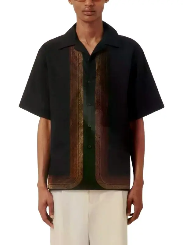 Commas Sun Waves Zig-zag-embroidered Shirt - Black