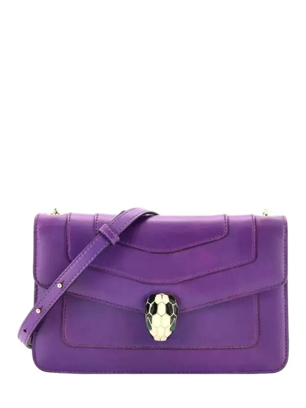 BVLGARI Serpenti Leather Small Crossbody Bag - Purple