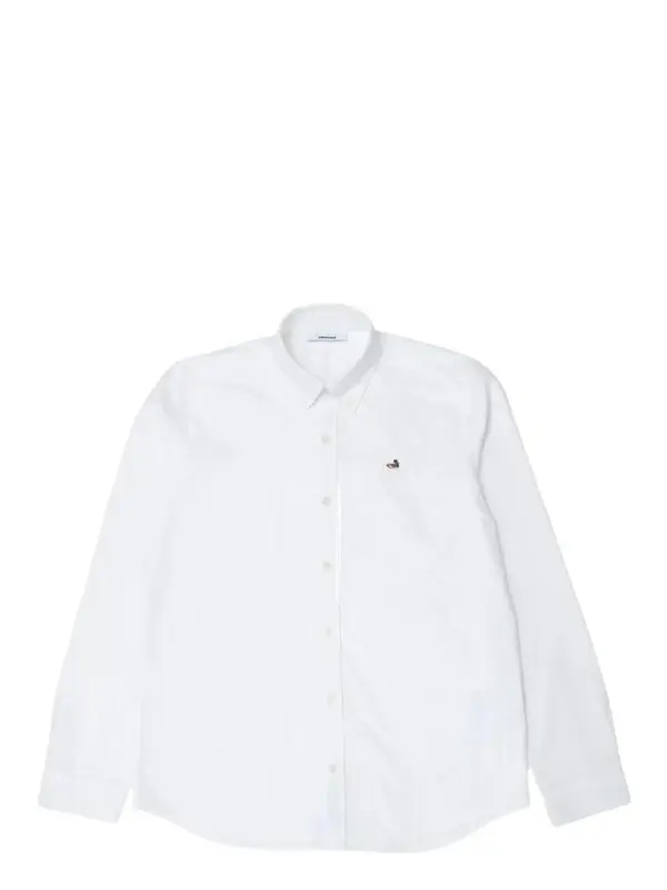 EDMMOND STUDIOS Duck Oxford Embroidered-logo Shirt - White