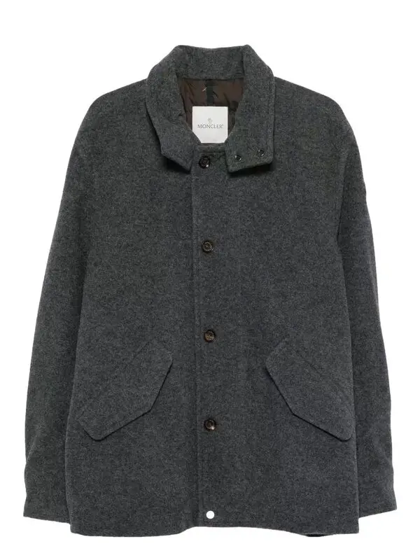 Moncler Button-up Coat - Grey