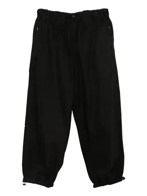 ENTIRE STUDIOS Elasticated Drawstring-hem Trousers - Black