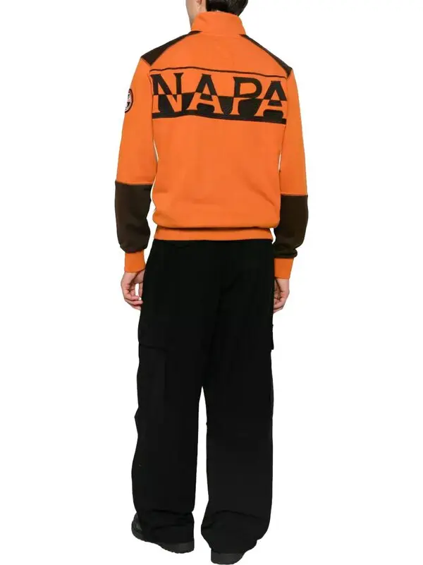 NAPAPIJRI Archive Logo-patch Zip-up Sweatshirt - Orange