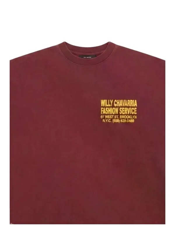 WILLY CHAVARRIA Logo-print Cotton T-shirt - Red