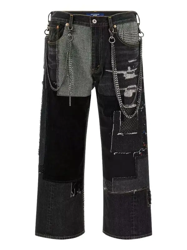 Junya Watanabe Chain-link Patchwork Jeans - Blue