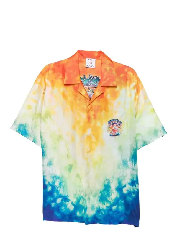 Casablanca Tie-dye Graphic-print Shirt - Orange