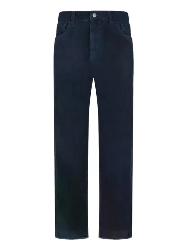 AMARANTO Corduroy Straight-leg Trousers - Blue