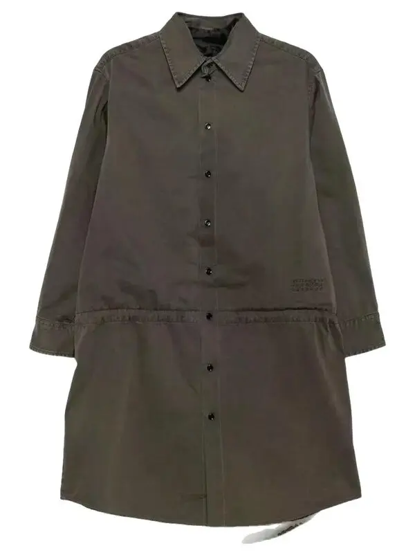 MAISON MARGIELA Drawstring-waist Shirt Mini Dress - Brown