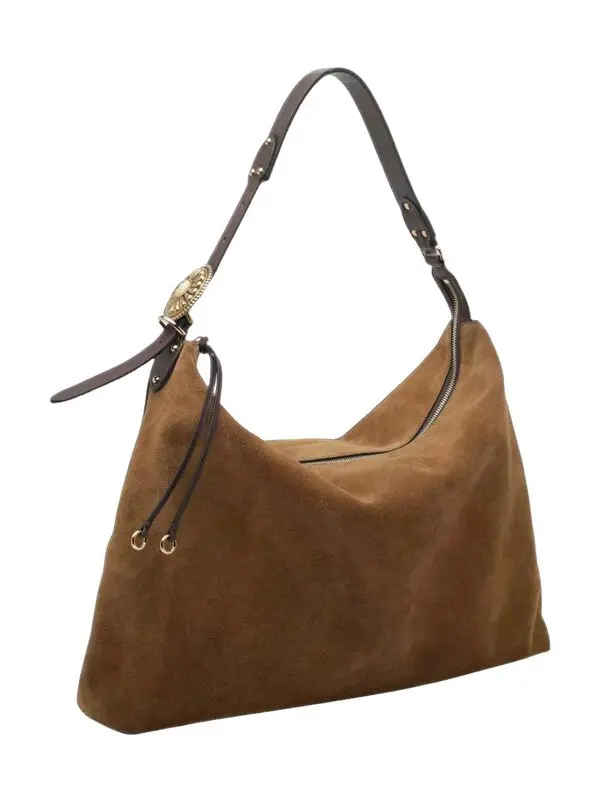 Etro Large Rosette Suede Shoulder Bag - Brown