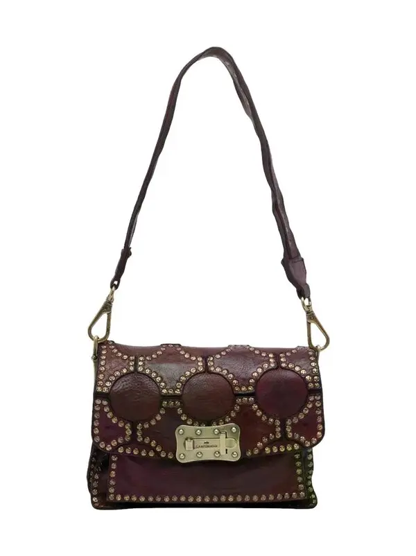CAMPOMAGGI Agnese Studded Leather Shoulder Bag - Brown