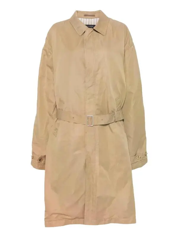 Comme Des Garçons Belted Button-cuff Coat - Neutrals