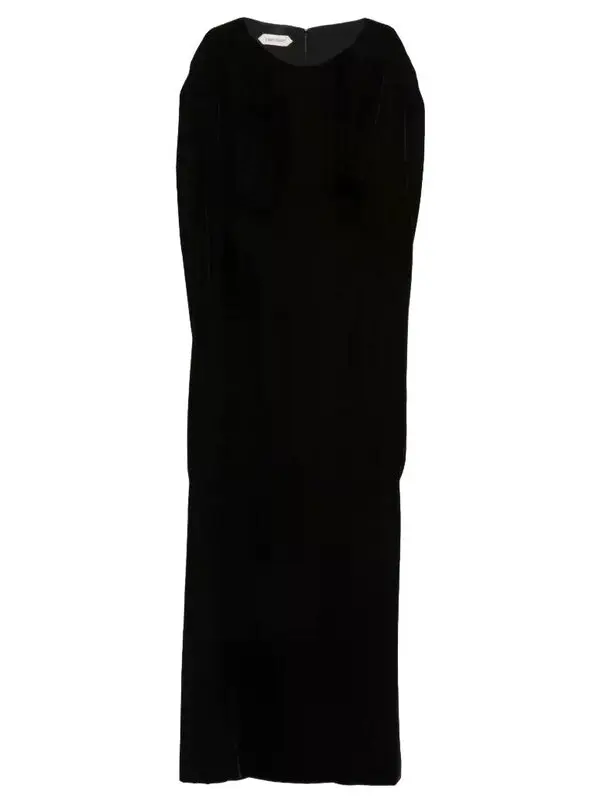 Alberta Ferretti Cape-style Velvet Maxi Dress - Black