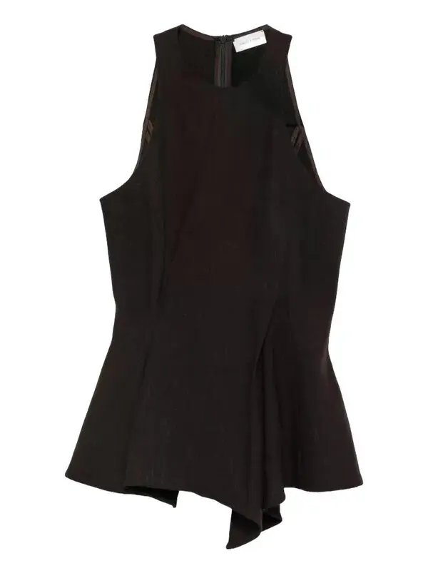 Magda Butrym Asymmetric Peplum Blouse - Brown