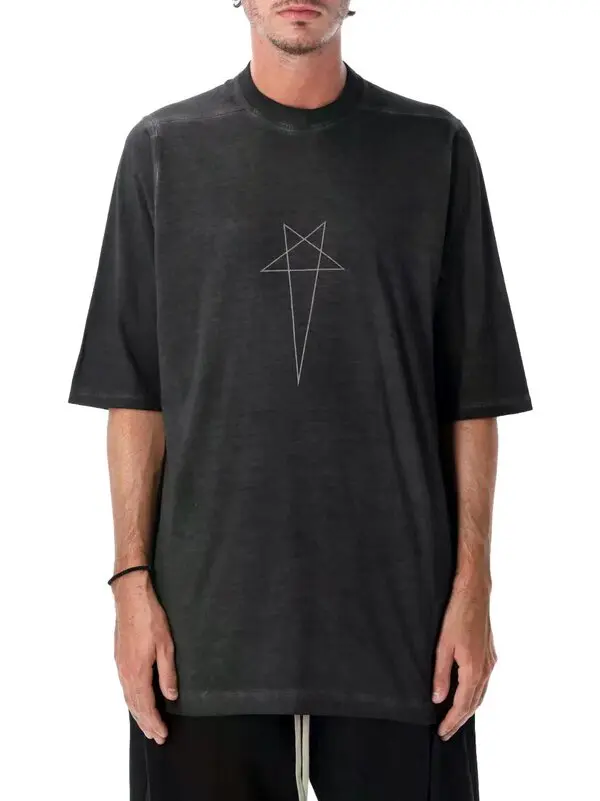 Rick Owens Pentagram-print Oversized T-shirt - Black
