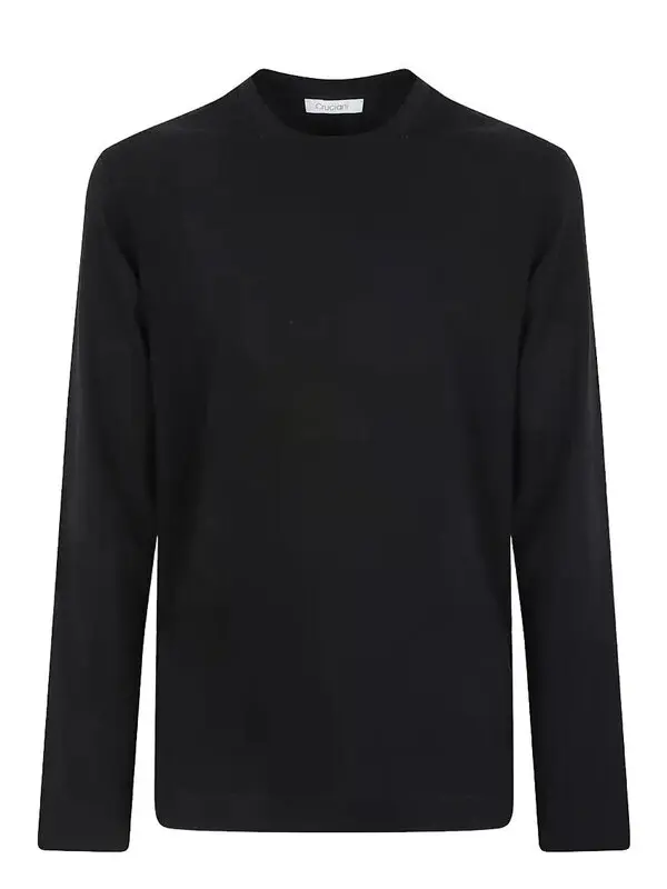 CRUCIANI Crew-neck Long-sleeve Sweater - Black