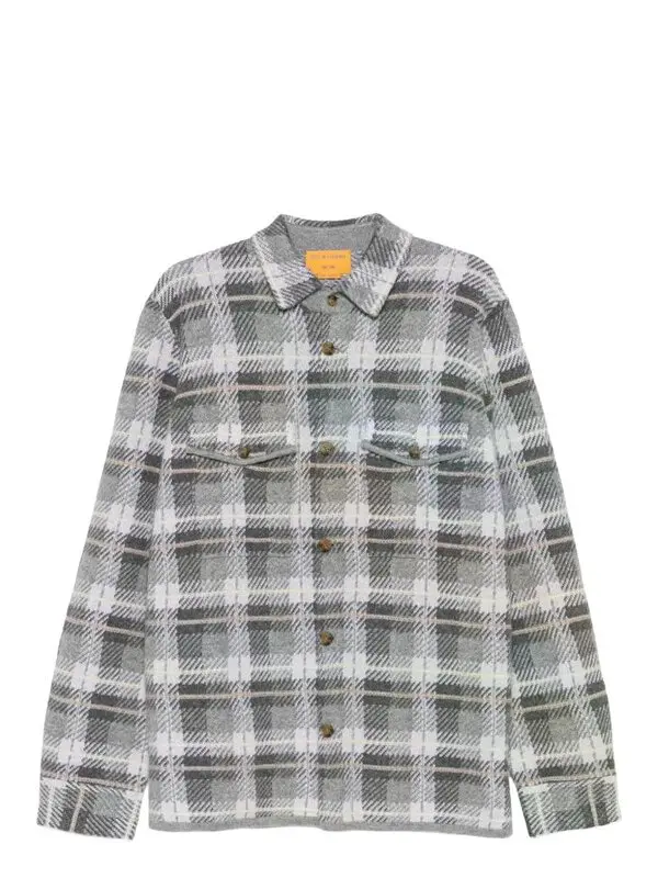 Guest In Residence Check-pattern Cashmere Shirt - Grey