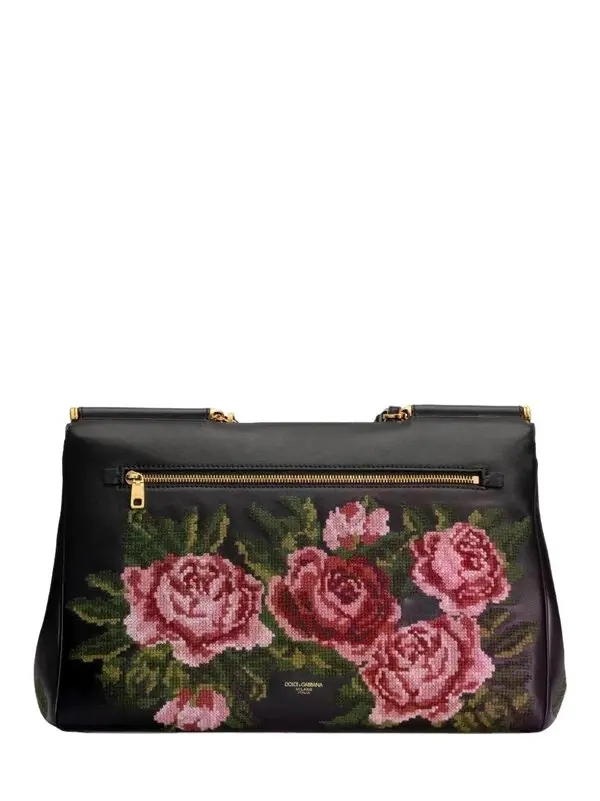 Dolce & Gabbana Maxi My Sicily Handbag In Fine Stitch Embroidery - Black