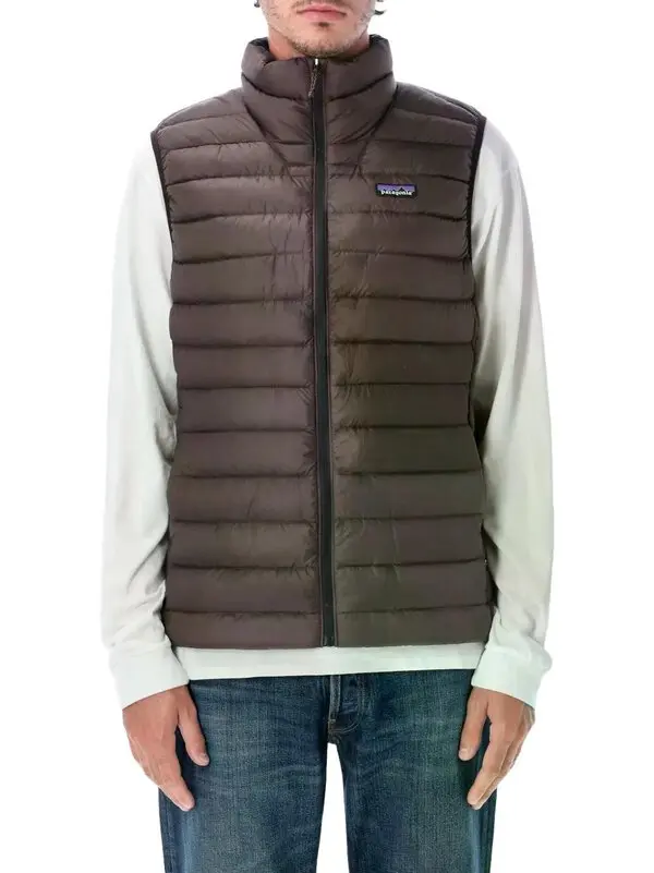 Patagonia Quilted Logo-patch Gilet - Brown