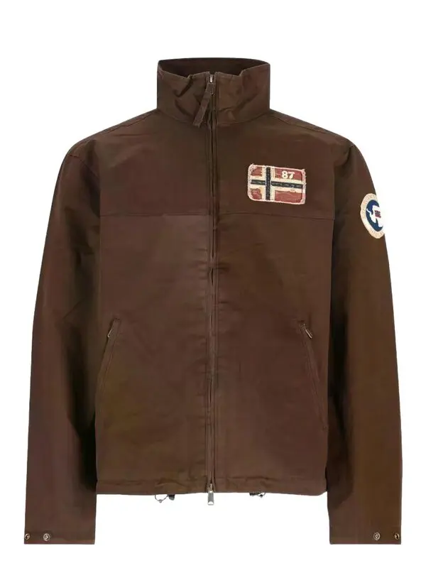 NAPAPIJRI Logo-patch Zip-up Jacket - Brown