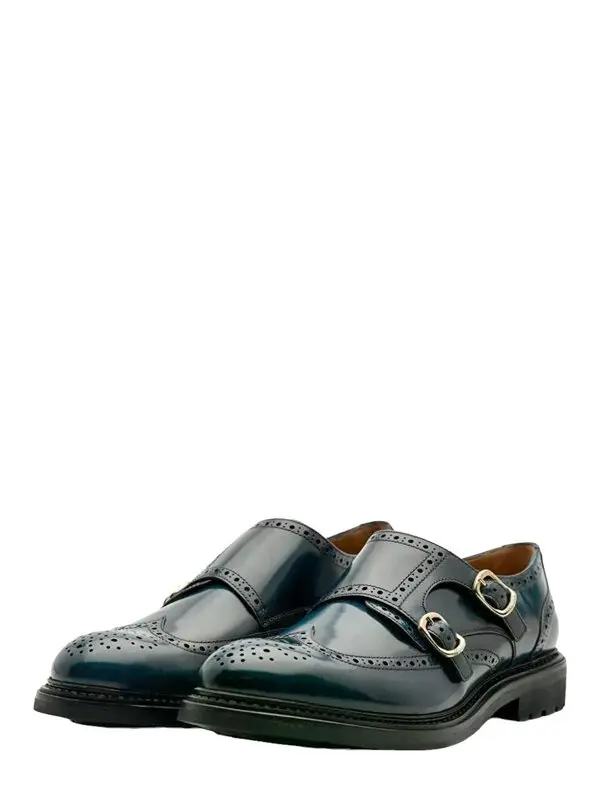 LOTTUSSE Walton Brogue Monk Shoes - Blue