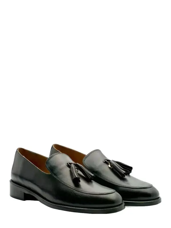 Lottusse 1877 Pina Tassel Leather Loafers - Black