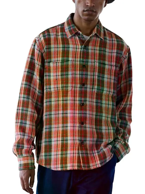 ORIGINAL MADRAS TRADING COMPANY No111 Round Tail Button-down Shirt - Orange