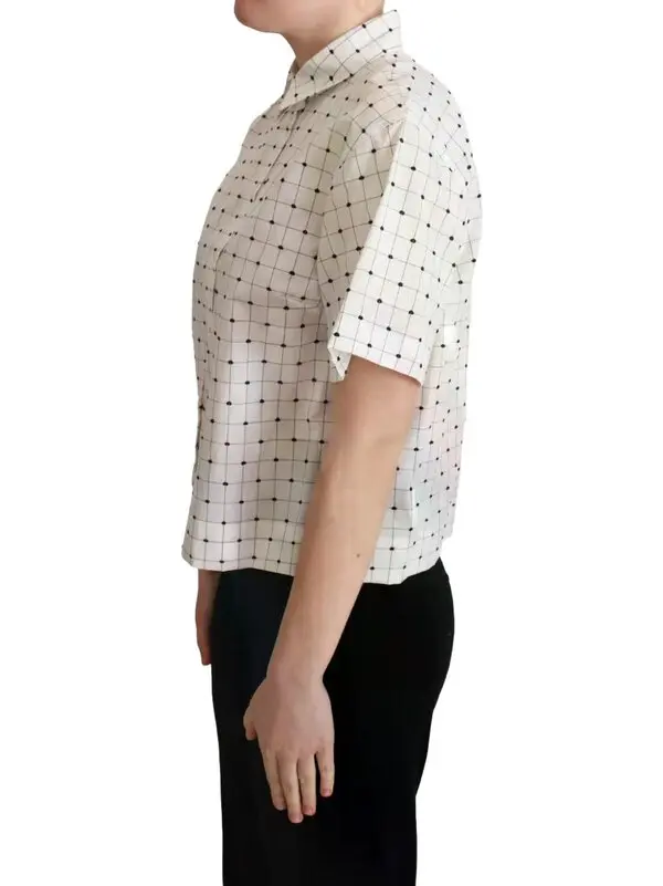 Dolce & Gabbana Grid-print Short-sleeve Shirt - White