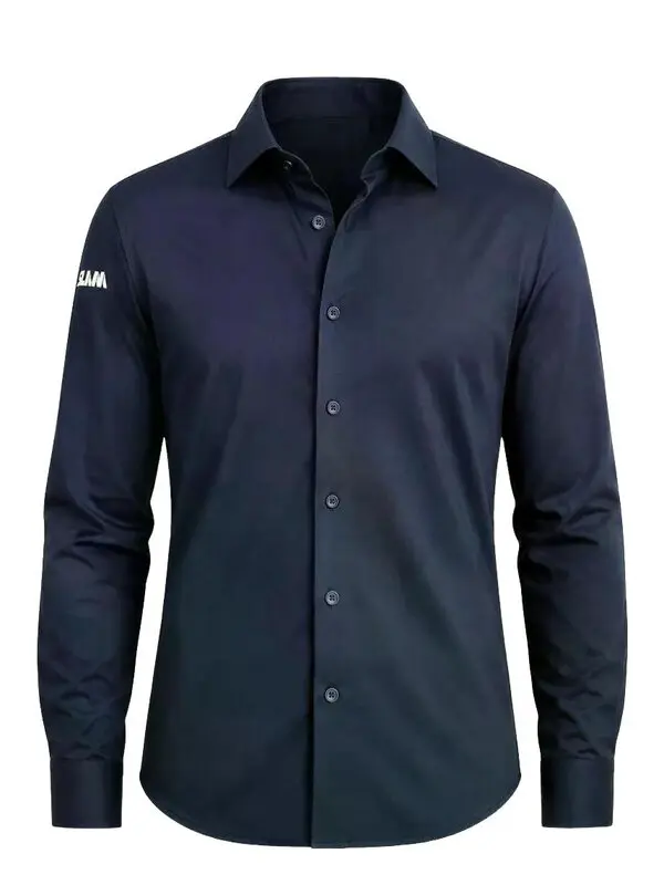 SLAM Logo-print Button-up Shirt - Blue