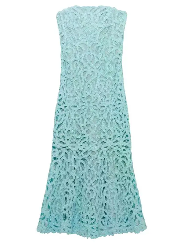 Simkhai Clairis Guipure-lace Bustier Fitted Midi Dress - Blue