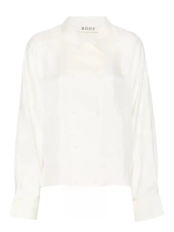 RÓHE Double-breasted Silk Shirt - White