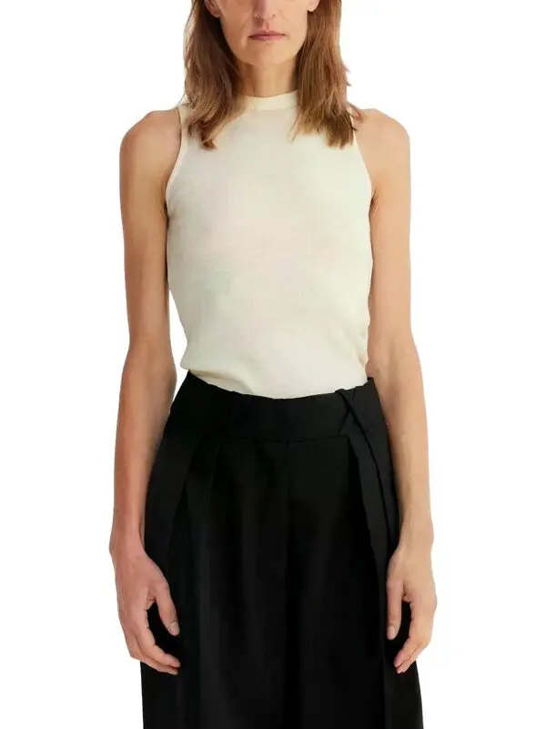 RÓHE Sleeveless Crew-neck Top - Neutrals