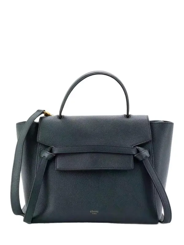 Celine Belt Bag Textured Leather Micro Satchel - Green