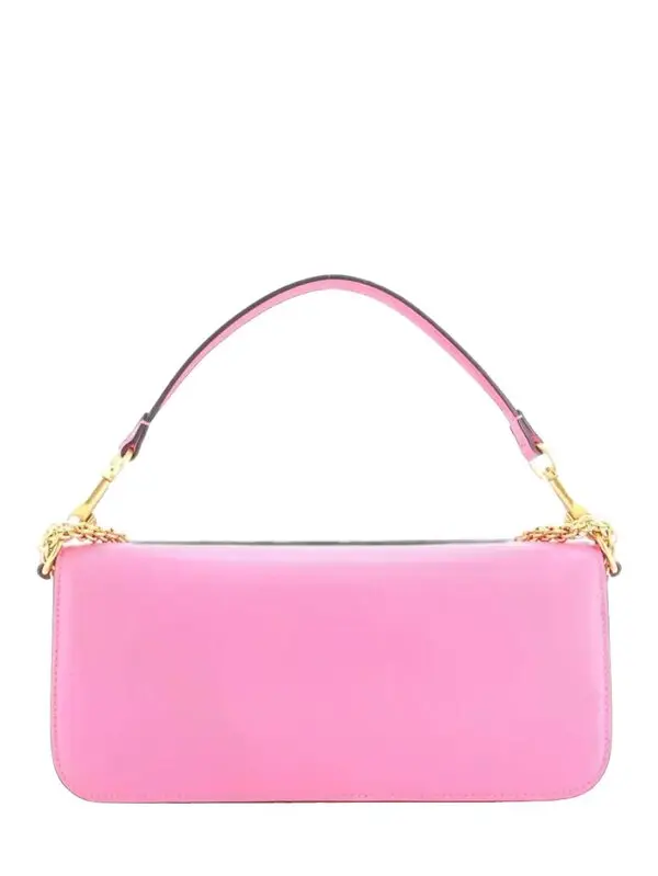 Valentino Garavani Vlogo Loco Flap Shoulder Bag Leather Medium Clutch Bag - Pink